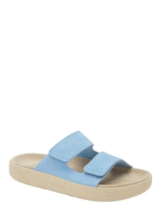 VEJA Etna Suede Slide Sandal - Aqua Almond