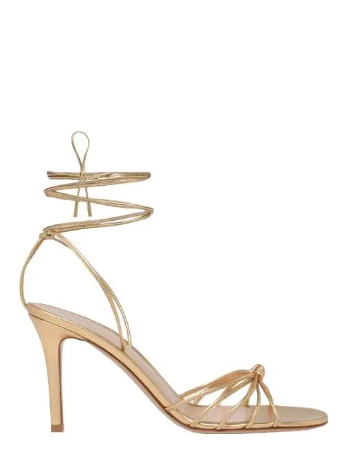 GIANVITO ROSSI Gwyneth 85 Stiletto Sandals - Metallic Gold