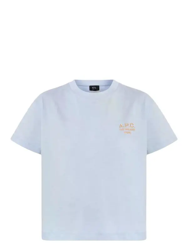 A.p.c. Logo-embroidered T-shirt - Blue