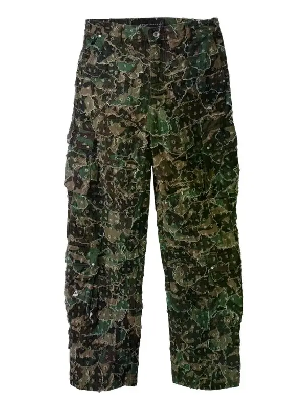 WHO DECIDES WAR BY EV BRAVADO Micro-distressed Cargo Pants - Green