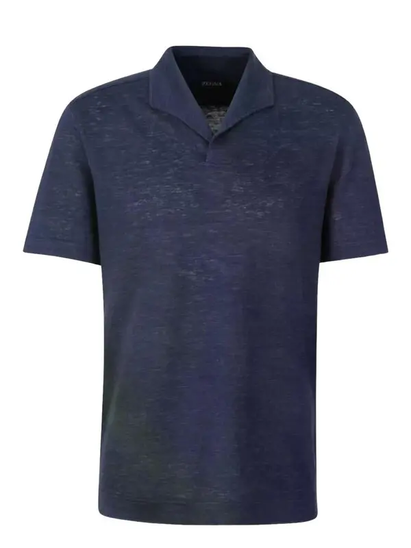 Zegna Linen Polo Shirt - Blue