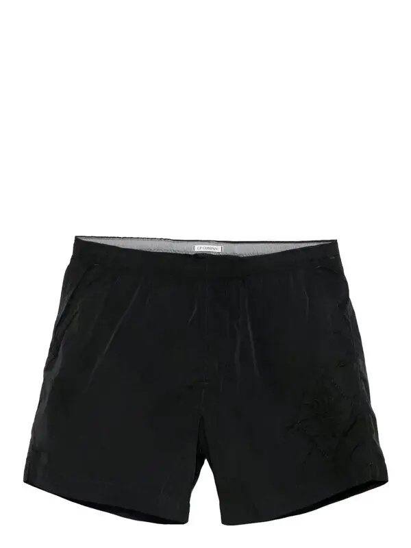 C.P. COMPANY Logo-embroidered Swim Shorts - Black