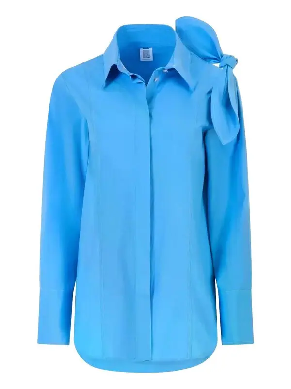 Rosie Assoulin Knotted Poplin Shirt - Blue