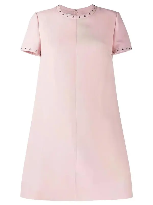 Valentino Garavani Embellished Trim Flared Dress - Pink