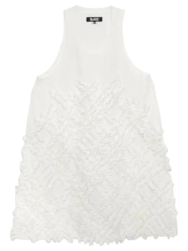 BLACK COMME DES GARÇONS Textured Sleeveless A-line Dress - White