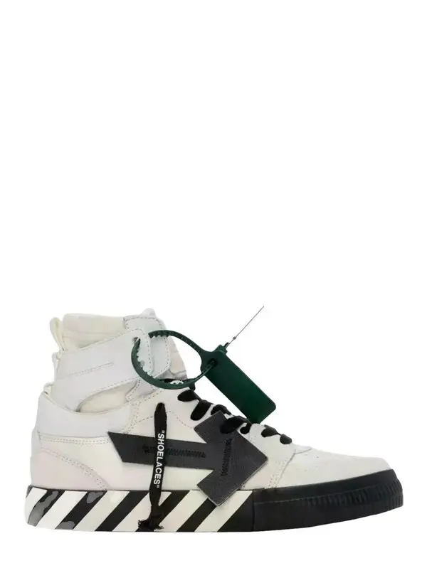 Off-White High Top Vulcanized Sneakers - White