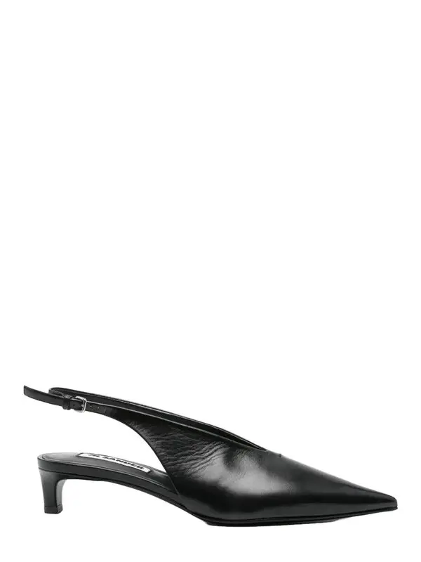 JIL SANDER 35mm Leather Slingback Pumps - Black