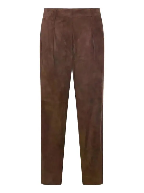 Brunello Cucinelli Suede Trousers - Brown