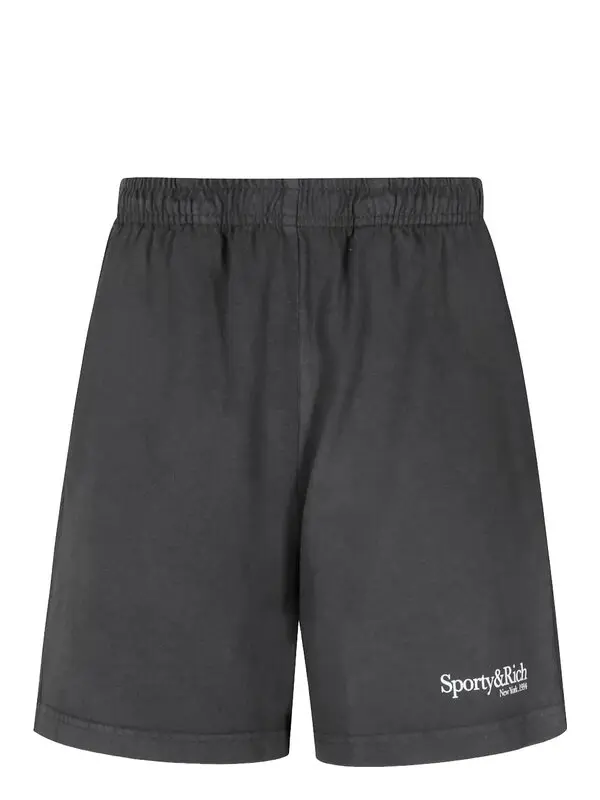 SPORTY & RICH Cotton Shorts - Black