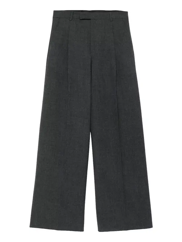 Husbands Wool Wide-leg Trousers - Grey
