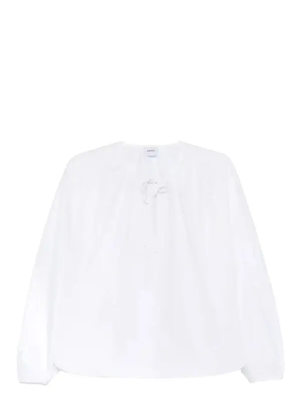 Aspesi Poplin Tie-neck Blouse - White