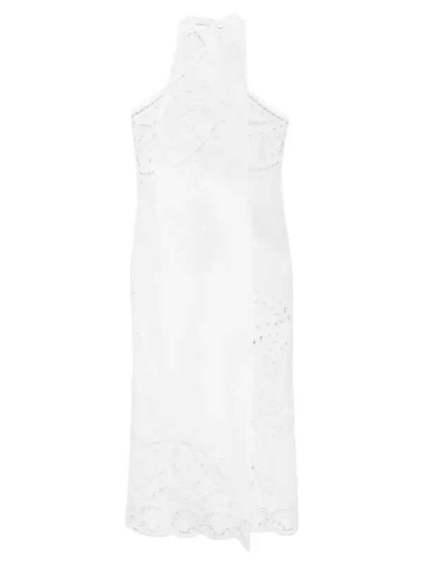 Farm Rio Cotton Halterneck Dress - White