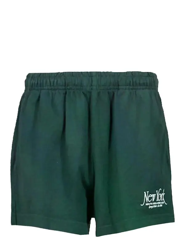 SPORTY & RICH Logo-embroidered Shorts - Green