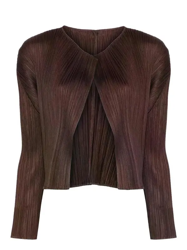 Issey Miyake Plissé Cardigan - Brown