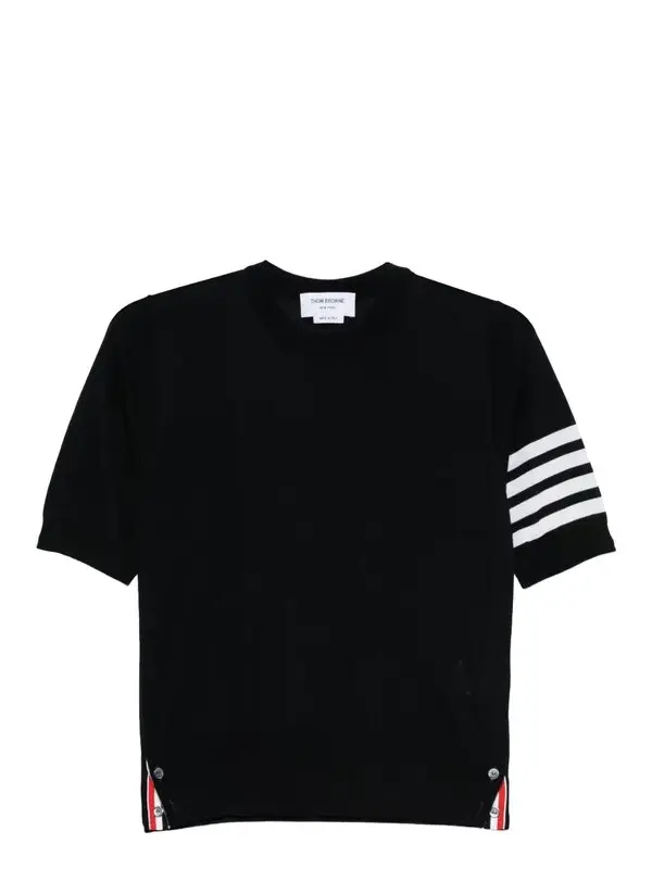 Thom Browne Stripes Fine-knit T-shirt - Blue