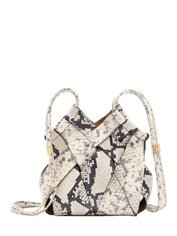 Ulla Johnson Charlotte Python Embossed Leather Crossbody Handbag - Cowrie Embossed