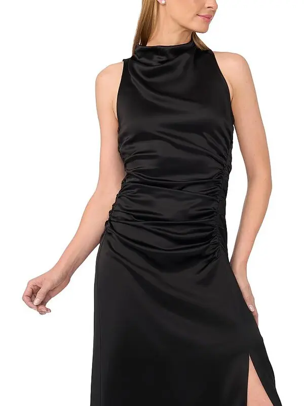 Ted Baker London High Cowl Neck Ruched Side Dress - Rich Black