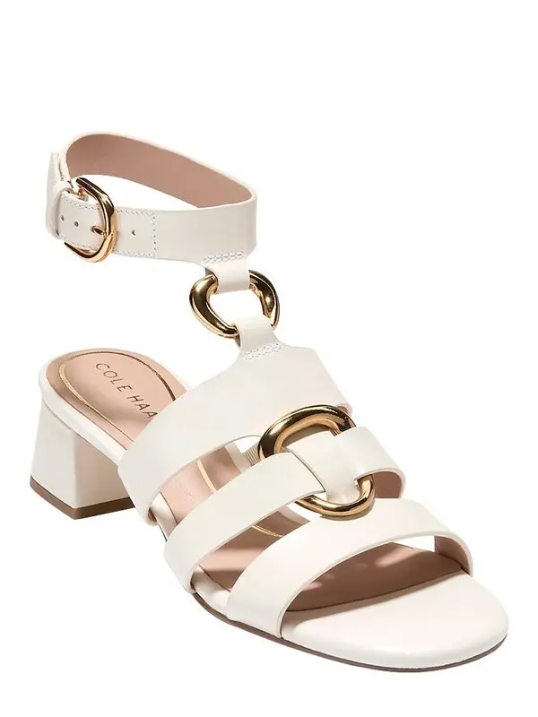 Cole Haan Lyanna Ankle Strap Sandals - Ivory Leather
