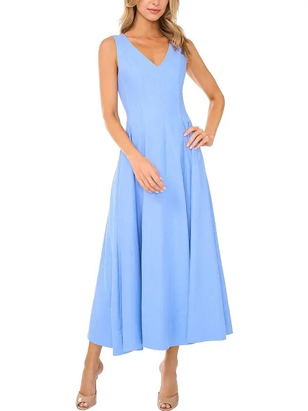 Ted Baker London Sleeveless V-neck Pleated Maxi Dress - Hydrangea
