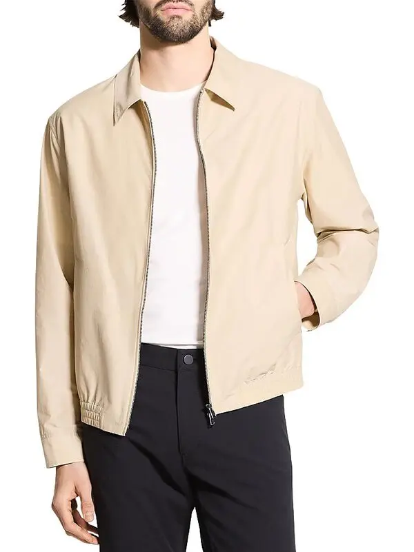 Theory Zip Blouson In Soft Lawn - Chino