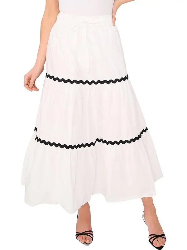 CECE DUPRAZ Tiered Cotton Skirt - Ultra White