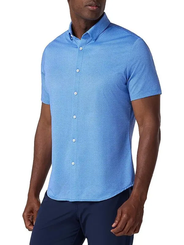 Mizzen+main Halyard Short Sleeve Dress Shirt - Medium Blue