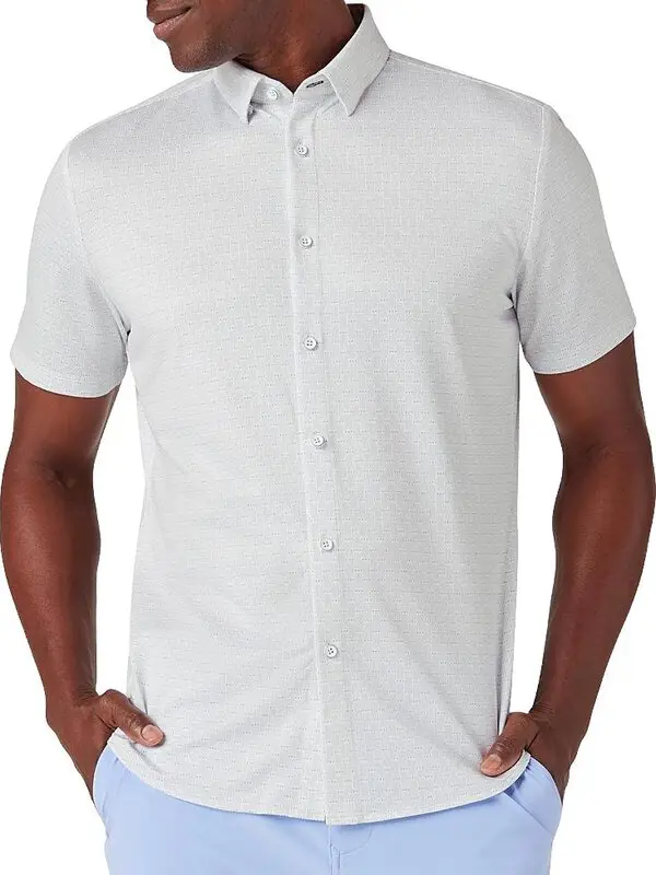 Mizzen+main Halyard Short Sleeve Dress Shirt - Sky Triple Dot