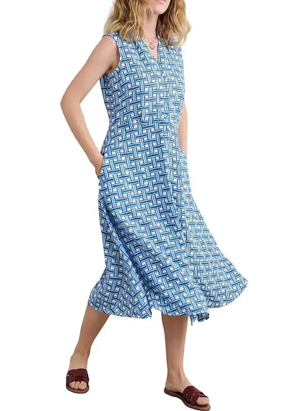 SEASALT CORNWALL Sleeveless Carved Wood Dress - Deck Weave Cargo