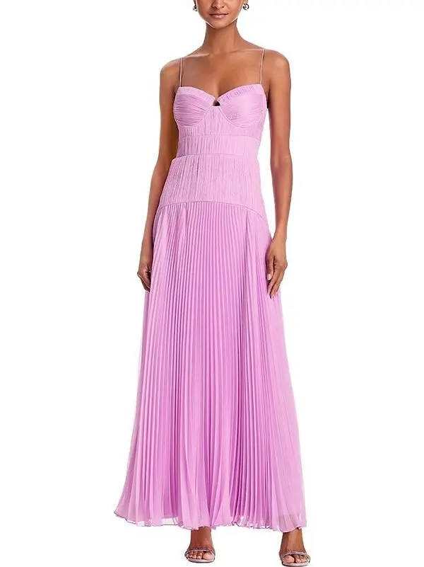 AMUR Saylor Pleated Gown - Pink Hyacinth