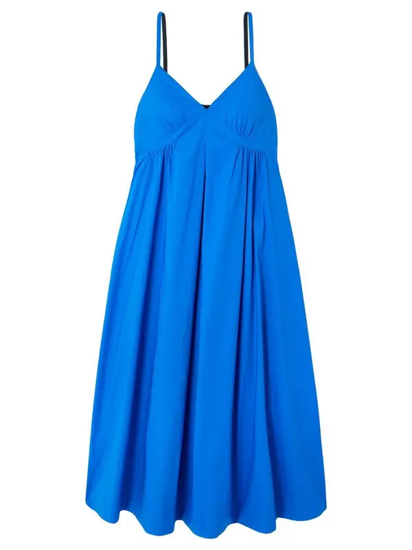 Proenza Schouler White Label Barker Gathered Midi Dress - Blue