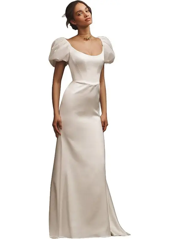 Watters Collins Column Wedding Gown - Ivory