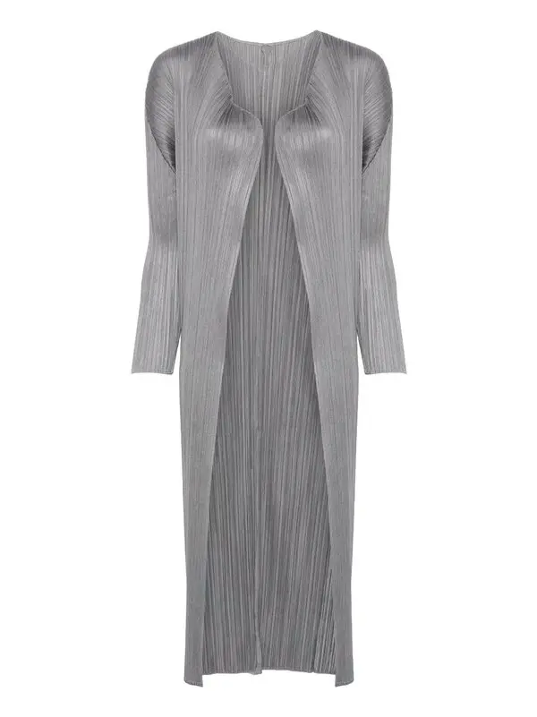 Issey Miyake Pleated Open-front Coat - Grey