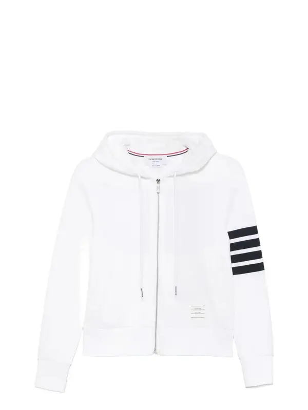 Thom Browne 4-bar Zip-up Hoodie - White