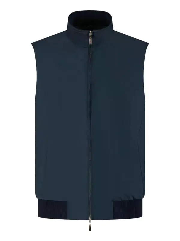 DORIANI CASHMERE High-neck Gilet - Blue