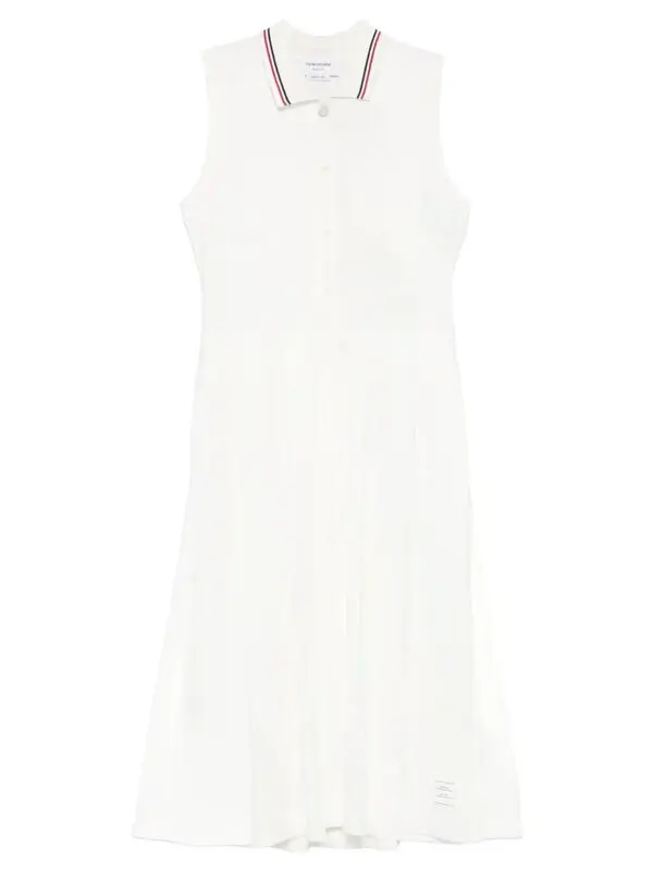 Thom Browne Pleated Midi Dress - White