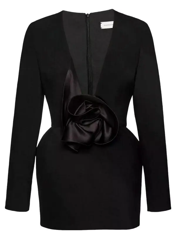 Magda Butrym Floral-appliqué Dress - Black