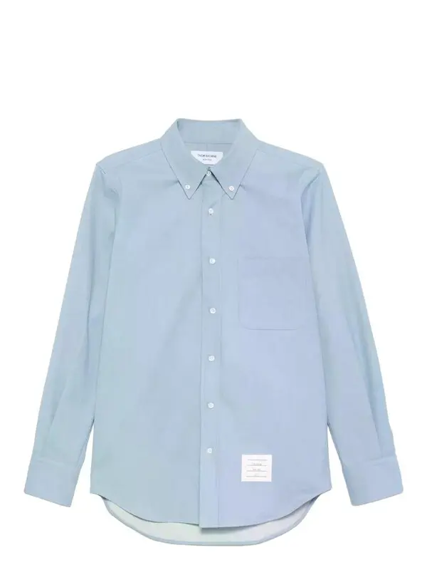 Thom Browne Rwb-stripe Denim Shirt - Blue
