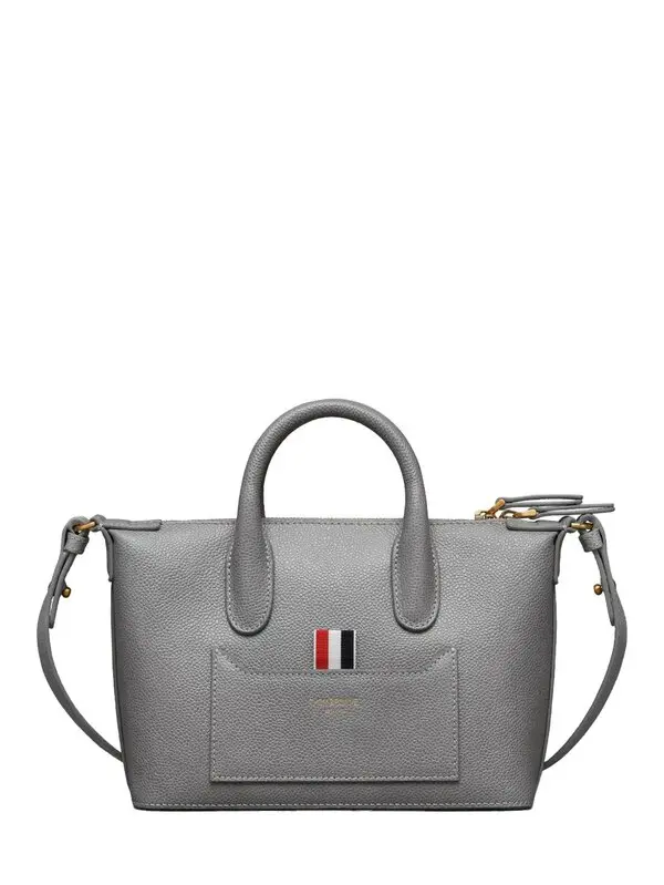 Thom Browne Leather Tote Bag - Grey
