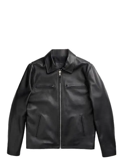 LAST WOLF Rainer Moto Leather Jacket - Black