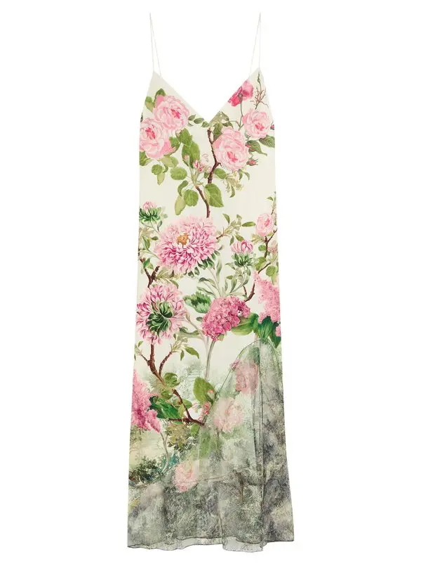 Alice + Olivia Floral-printed Satin Midi Dress - Pink