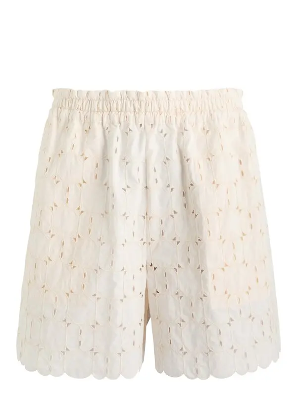 Moncler Cotton-blend Poplin Shorts - Natural