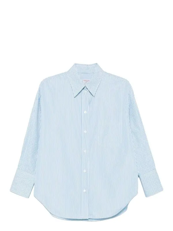 Alberto Biani Striped Cotton Shirt - Clear Blue