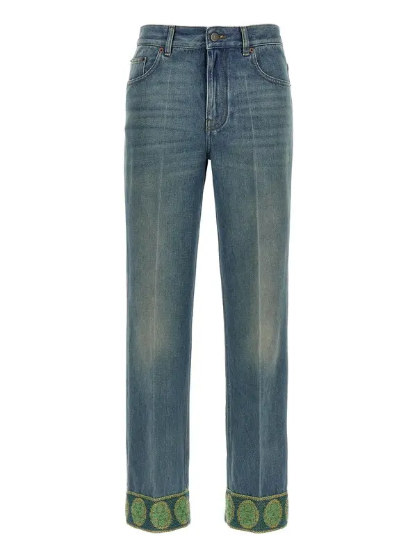 Valentino Garavani Jacquard Denim Jeans - Blue