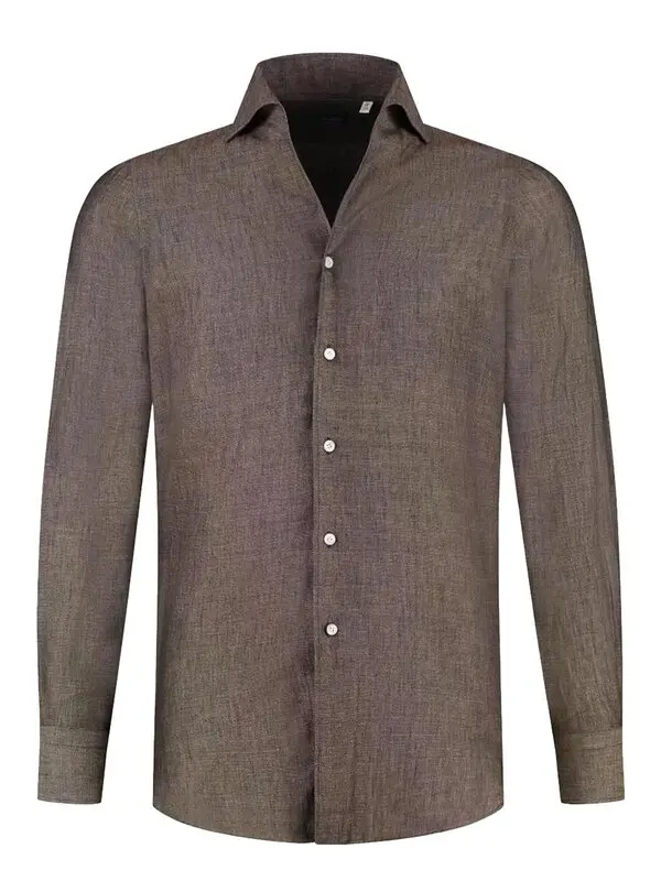 FINAMORE 1925 Linen Shirt - Brown