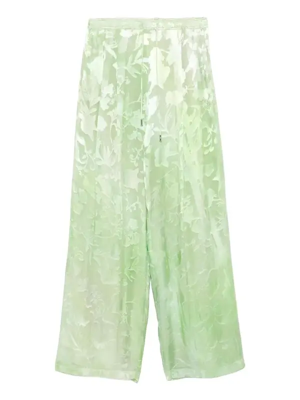 Ermanno Scervino Floral-jacquard Trousers - Green