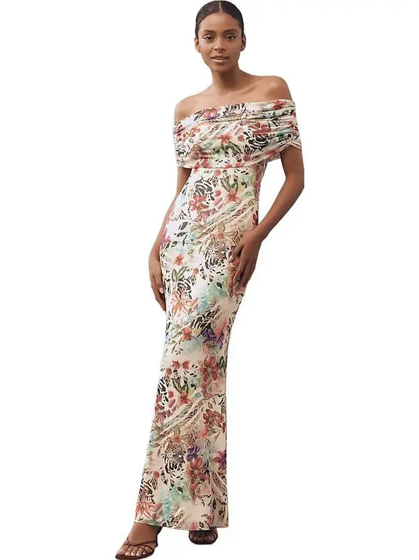 AFRM Mccall Off-the-shoulder Maxi Dress - Desert Tropical