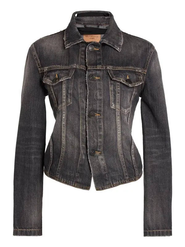 Balenciaga Lace-up Denim Jacket - Grey