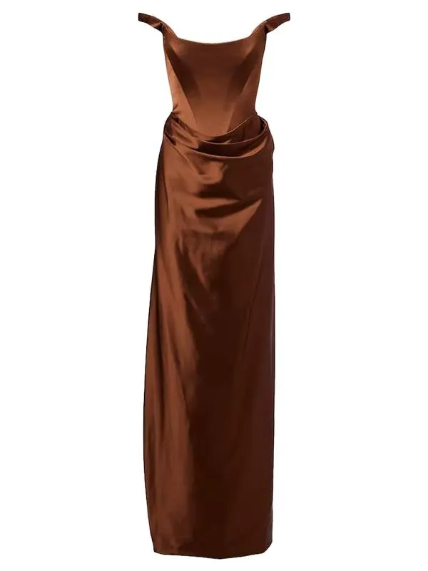 VIVIENNE WESTWOOD Nova Camille Satin Corset Gown - Brown