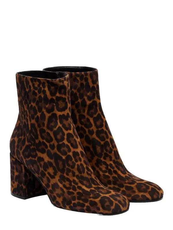 GIANVITO ROSSI Joelle 70 Leopard-print Ankle Boots - Brown