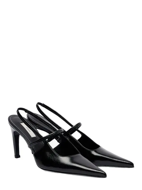 TOTEME Leather Slingback Pumps - Black